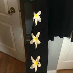 debut | Sweaters | Debut Black Sweater With White Floral Details | Poshmark